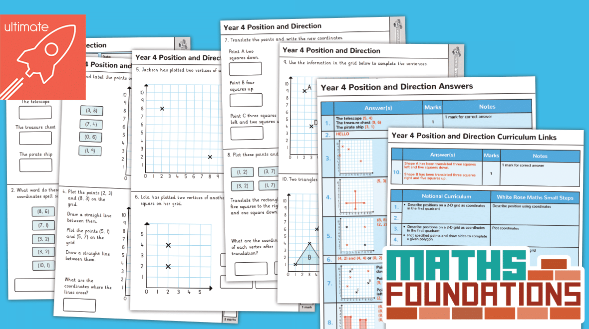 Teacher's Pet » Year 4 Position and Direction Assessment Booklet
